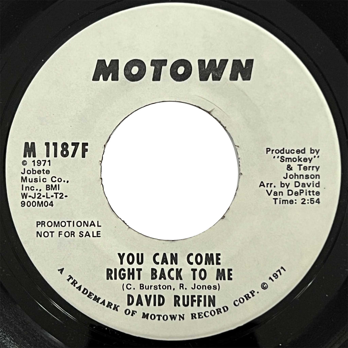 David Ruffin - You Can Come Right Back To Me (promo) | Inksplat Records